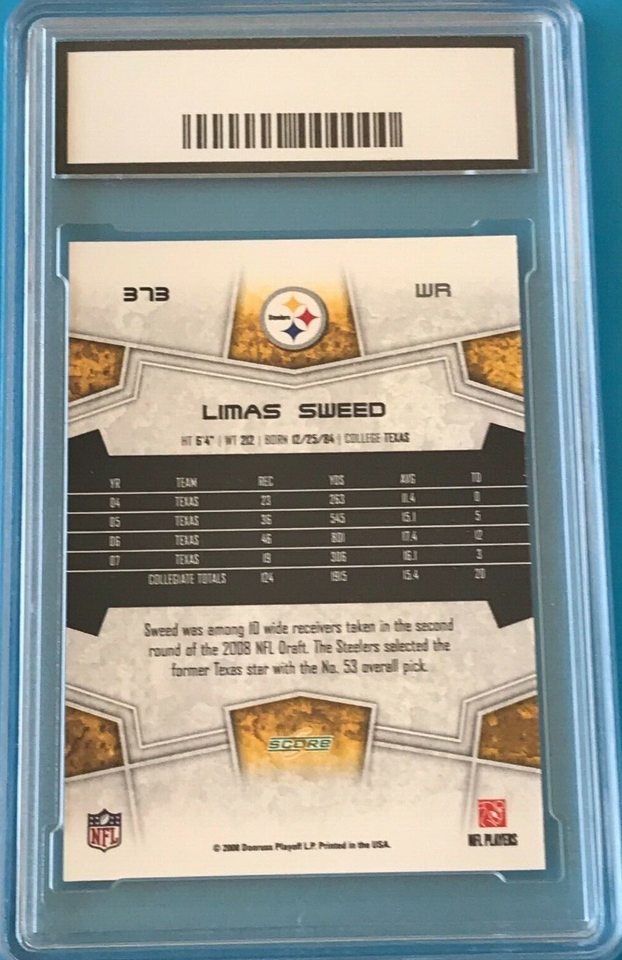 PGA 10 (GEM MINT) 2008 SCORE - LIMAS SWEED (RC) #373 = PGA 10 = GEM ...