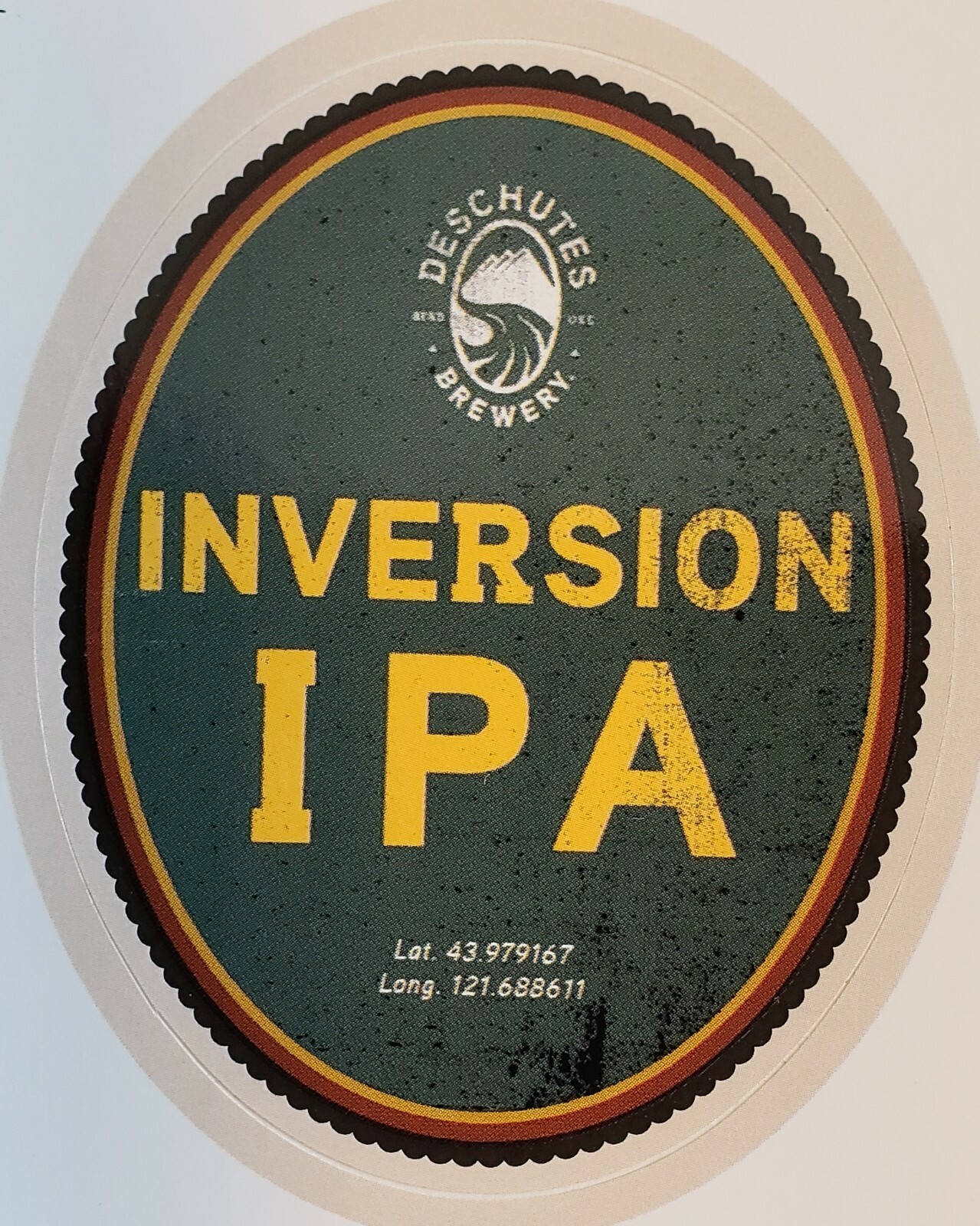 Deschutes Brewery Inversion IPA Tap Handle Sticker Decal Craft Beer ...