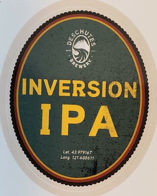 Deschutes Brewery Inversion IPA Tap Handle Sticker Decal Craft Beer ...
