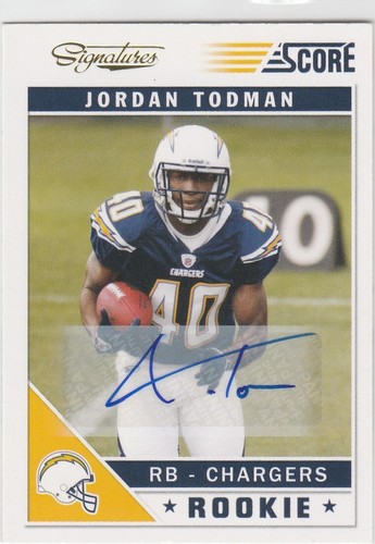 JORDAN TODMAN 2011 PANINI SCORE ROOKIE SIGNATURES AUTOGRAPH #350 RC ...