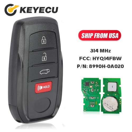 for 2022 2023 24 Toyota Corolla Cross Smart Remote Key Fob HYQ14FBW ...