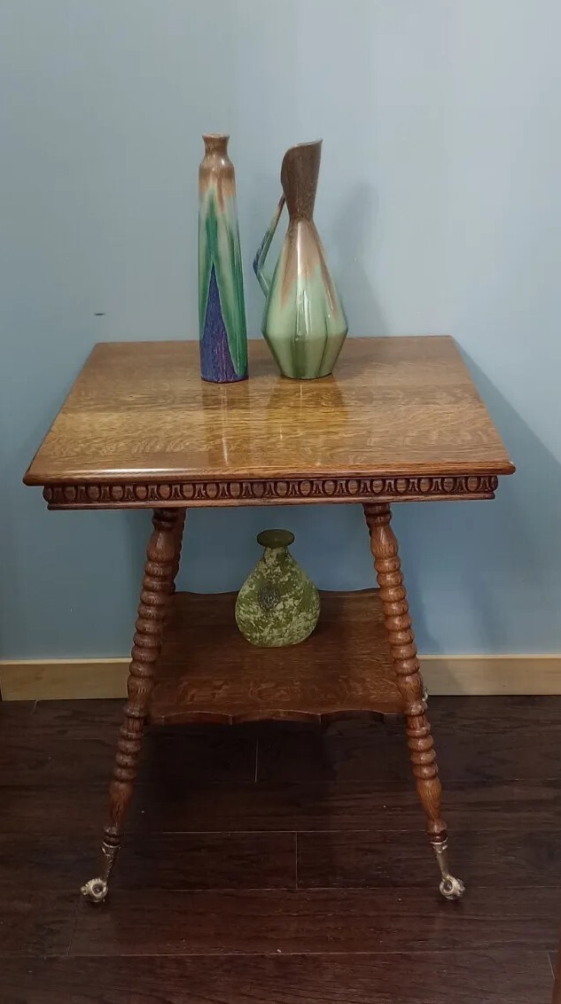Antique Glass Ball and Claw Entry Center Parlor Table | eBay