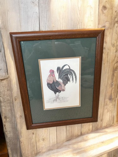 Vintage Farmhouse Rooster Signed Gene Murray Hand Colored Etching ...