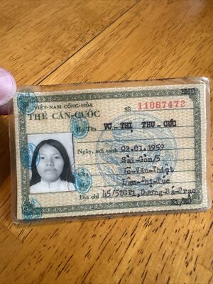 Orig South Vietnam Civilian ID Card Guarantee War Issue Lady Saigon ...