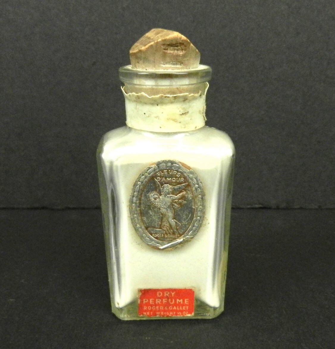 Roger & Gallet FLEURS D'AMOUR Dry Perfume USA Foil Label Cork Top 1/2 ...