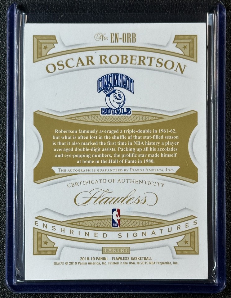 OSCAR ROBERTSON 2018-19 PANINI FLAWLESS #EN-ORB ENSHRINED AUTO 18/25 | eBay