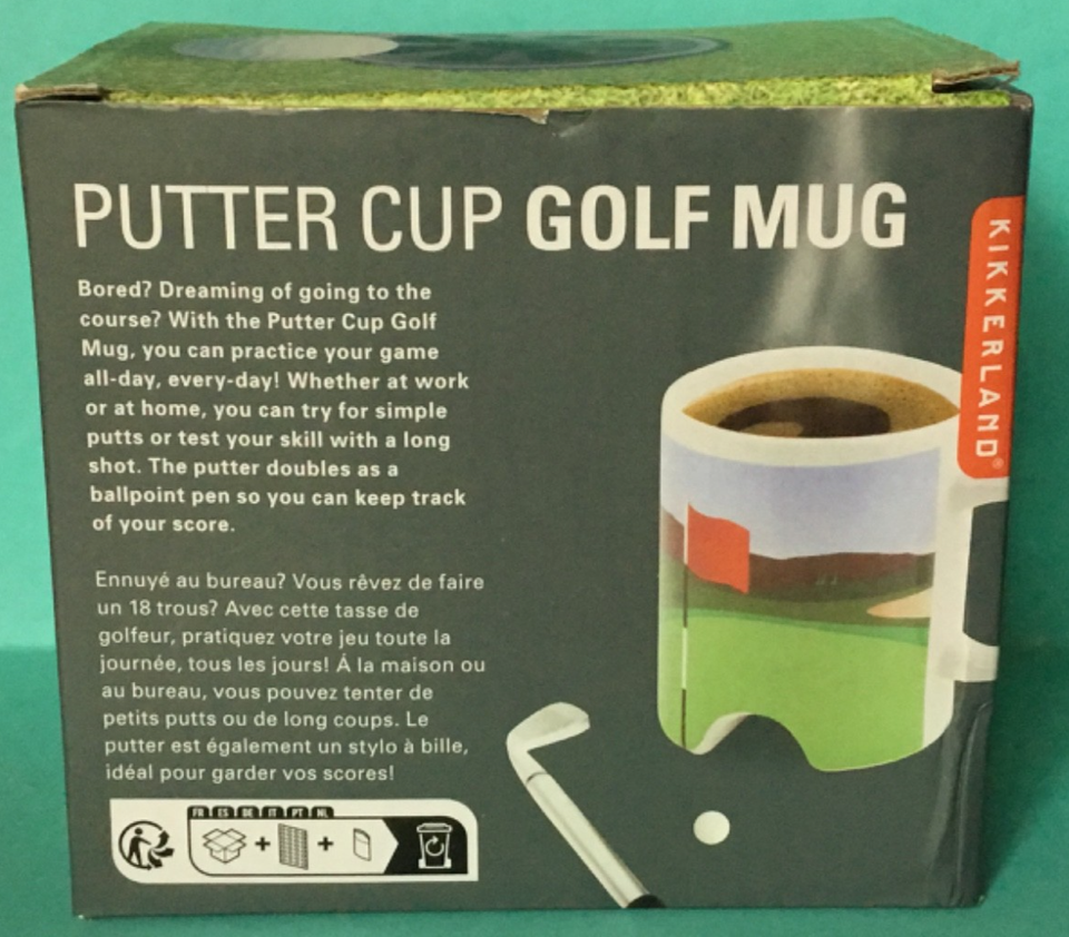 Kikkerland Putter Cup Golf Mug Tabletop Golf Mug & Putter Pen w/Ball ...