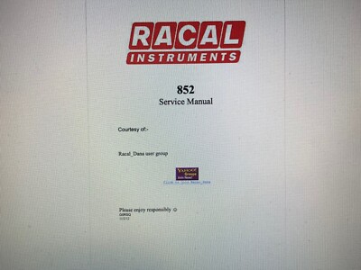 Racal Service Manual Digital Megapack | eBay