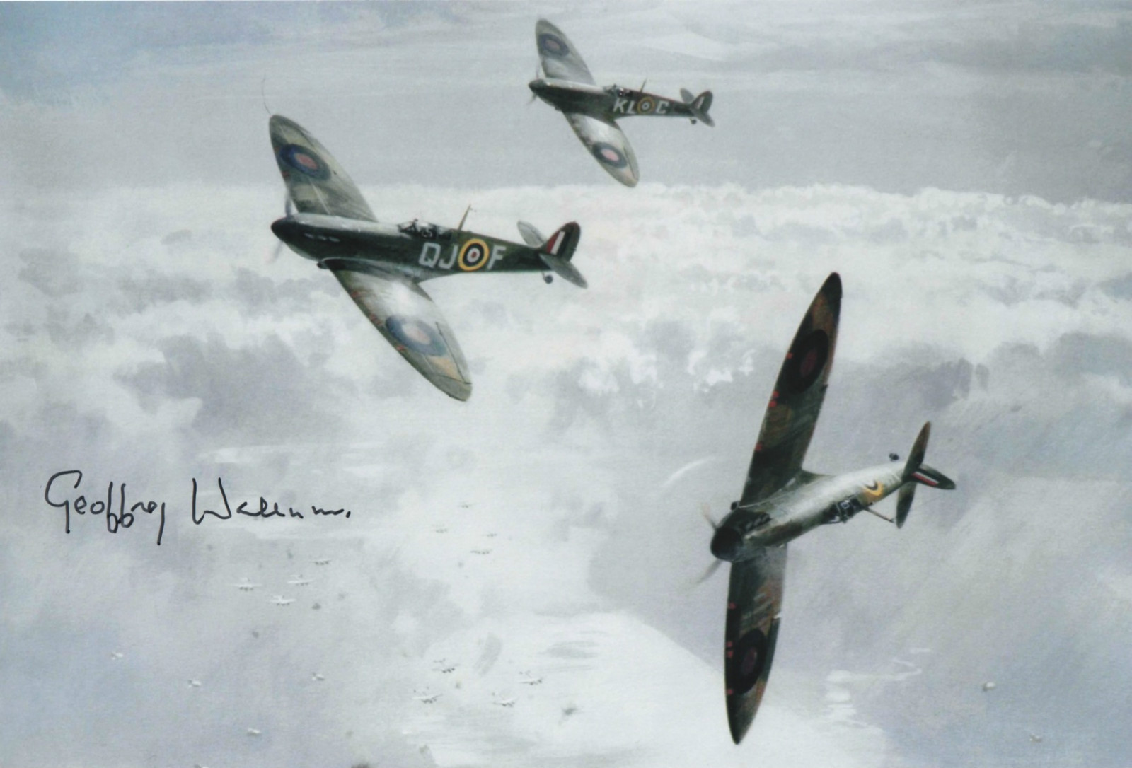 GEOFFREY WELLUM Signed 12x8 WW2 SPITFIRE PILOT Battle Of Britain FIRST ...