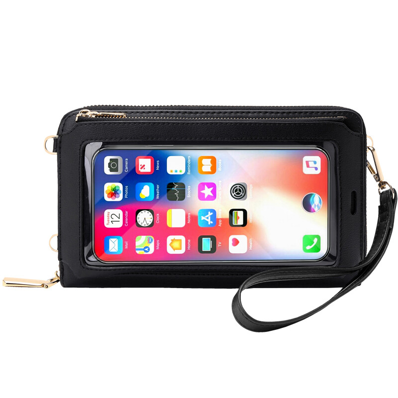 Women RFID Blocking Crossbody Phone Purse Touch Screen Wallet Shoulder ...
