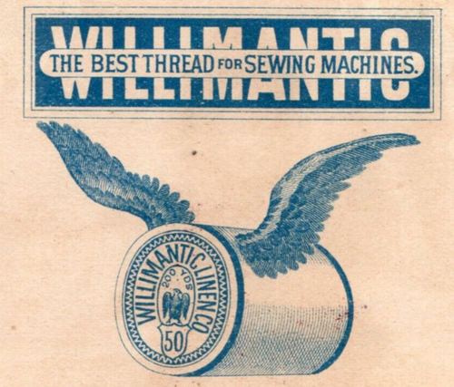 1887 Willimantic Thread Winged Spool Adorable Child In Red Winter Coat ...