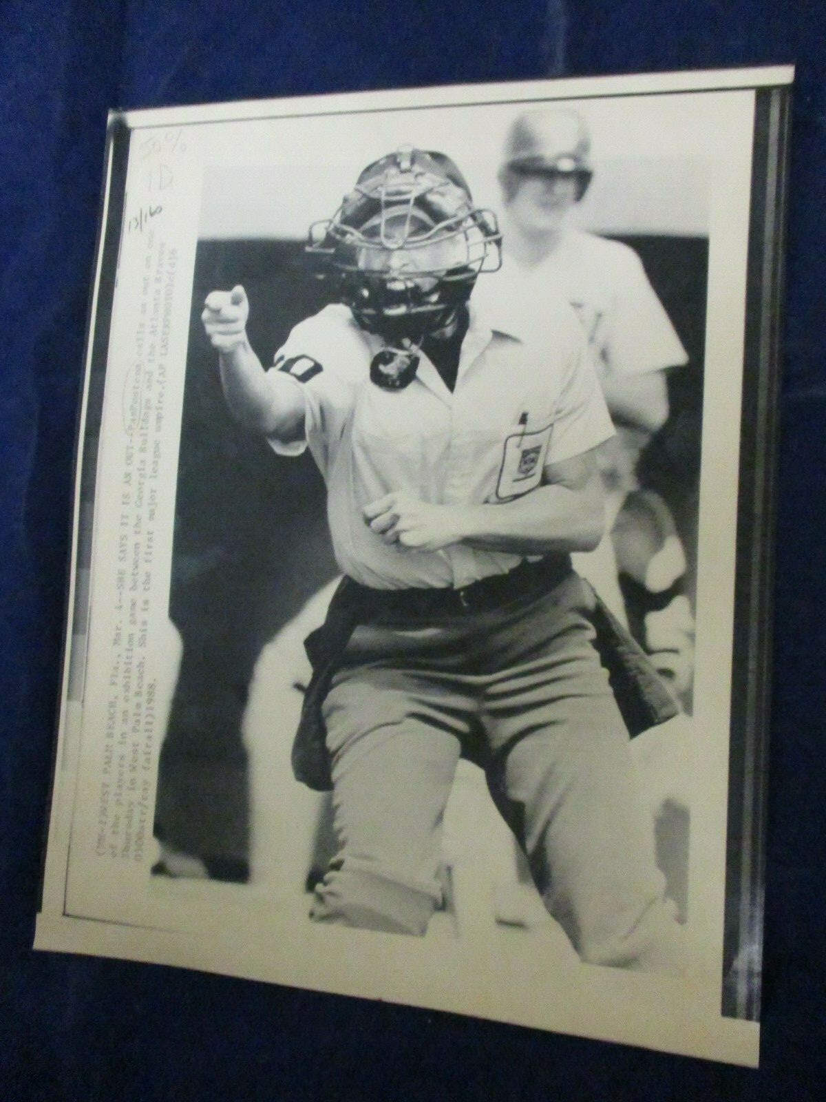 1988 MLB umpire Pam Postema exhibition game Florida Vintage Wire Press ...