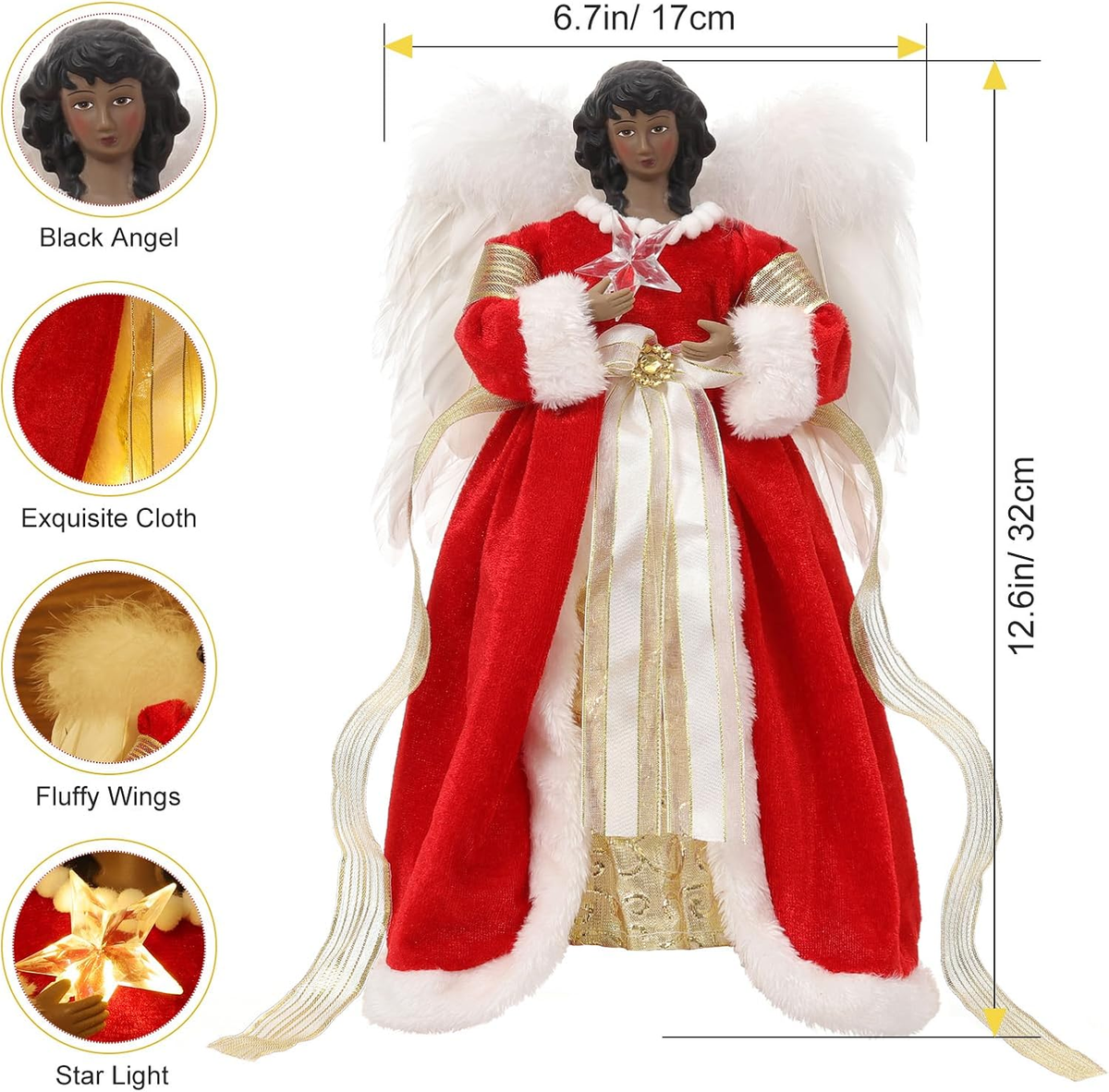 Black Angel Tree Toppers For Christmas Trees