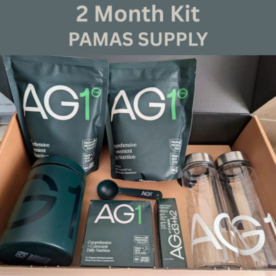 AG1 Athletic Greens Brand New Complete Kit (2) AG1 Pouch (5) AG1 Travel ...