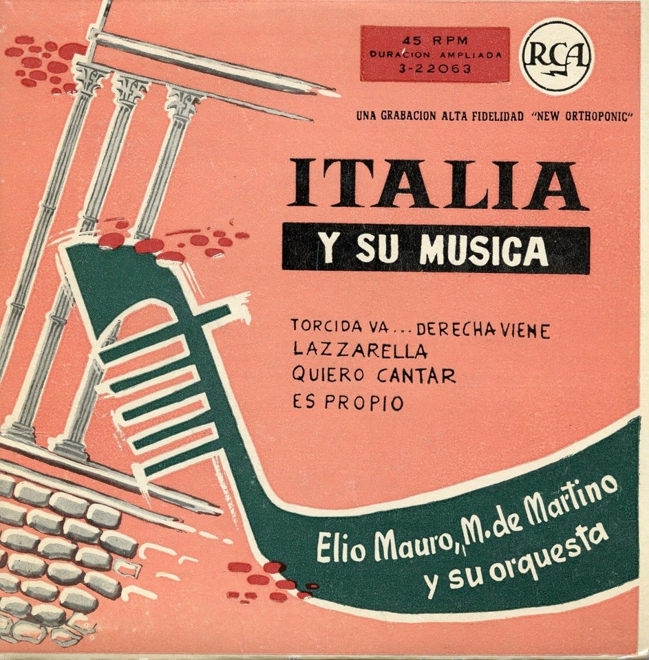 ELIO MAURO / Italia Y Su Musica - Lazzarella RCA 3-22063 Press Spain ...