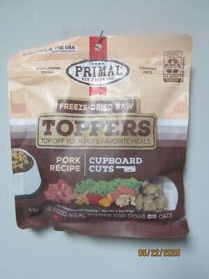 Primal Freeze-Dried Raw Toppers Pork Recipe For Dogs & Cats 3.5 oz; BB ...
