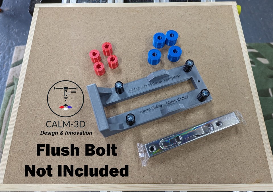 Flush Mount Door Bolt Template - 35,40, 44 or 55mm Depth -150mm x 20mm ...