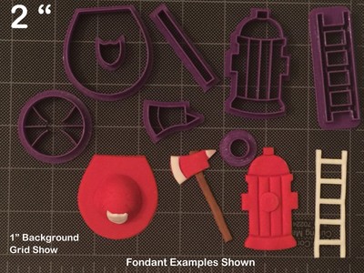 Fire Fighter Theme Fondant Cutter Set / Cookie Topper / Cupcake Topper ...