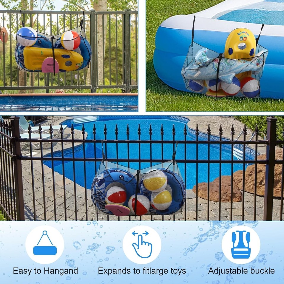 Pool Float Toys Storage Bag,Pool Float Organizer Hanging Mesh Bag. | eBay