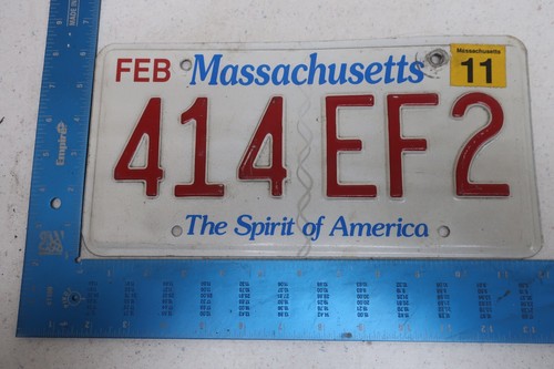 Massachusetts License Plate Tag 2011 11 MA Natural Sticker 414 EF2 | eBay