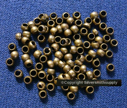 Bronze crimps plated steel 2.5x2mm round small crimp beads 100 pcs ...