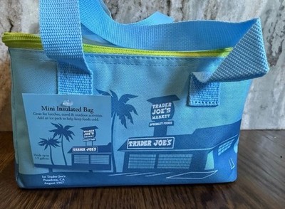 Trader Joe's Mini Insulated Tote Lunch Bag Blue New Color!! LIMITED | eBay