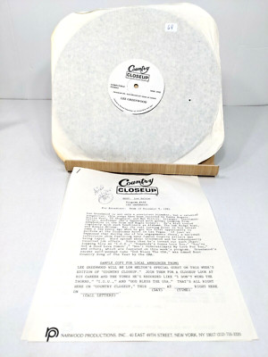 COUNTRY CLOSEUP RADIO SHOW LEE GREENWOOD HOST LON HELTON 12/9/1985 ...