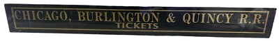 Chicago Burlington & Quincy RR Tickets Antique Jalousie Glass Sign | eBay