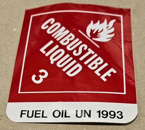 FLAMMABLE LIQUID FUEL OIL UN 1993-1 PACK OF 20 4" X 5" DECALS | eBay