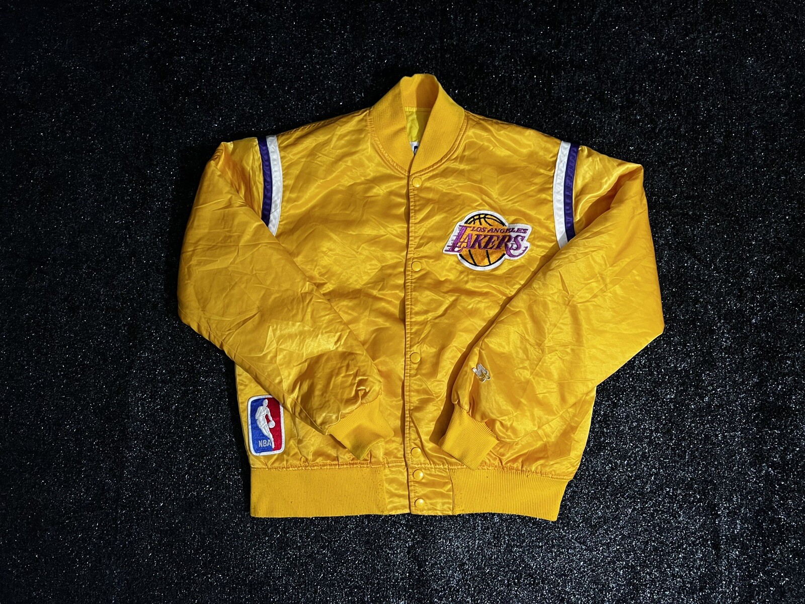 Vintage Los Angeles Lakers Starter Yellow Satin Jacket - Gem