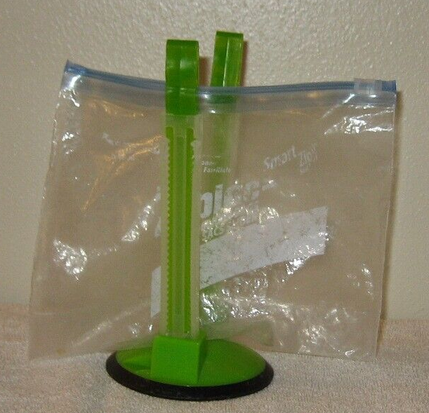 Plastic Baggie Holder & Stand, Green Plastic, Adjustable, Collapsible ...