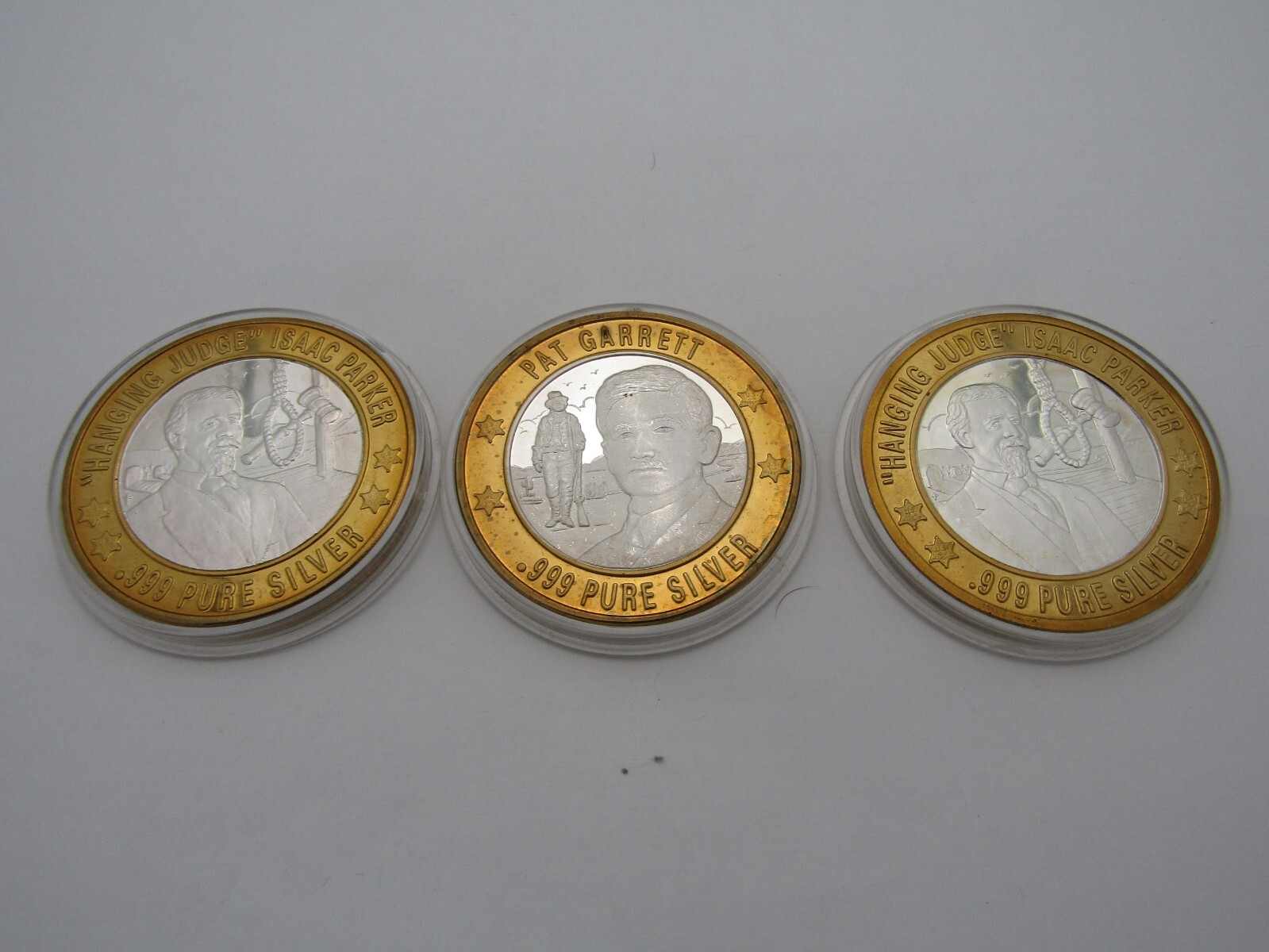 Lot of 3 .999 Fine Silver $10 Gaming Casino Tokens Hanging Judge ...