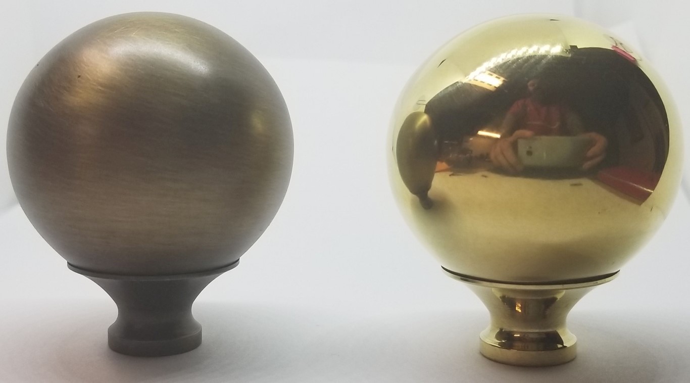 LARGE 2" BRIGHT BRASS bed ball finial post cannon frame rail antique ...