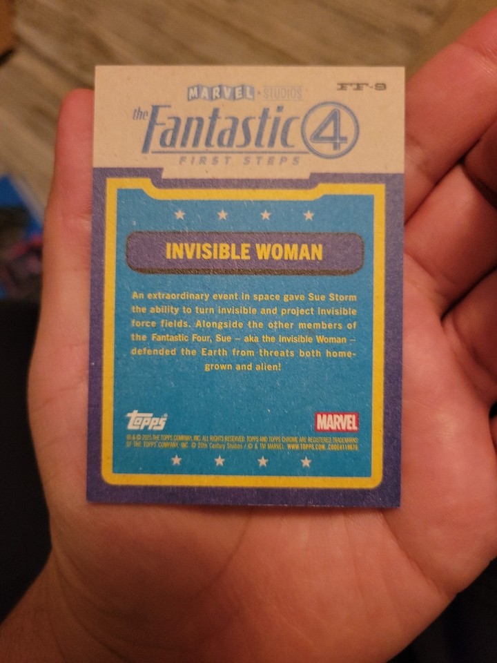 Topps Chrome Marvel Studios FF-9 Invisable WOMAN The FANTASTIC 4 First ...