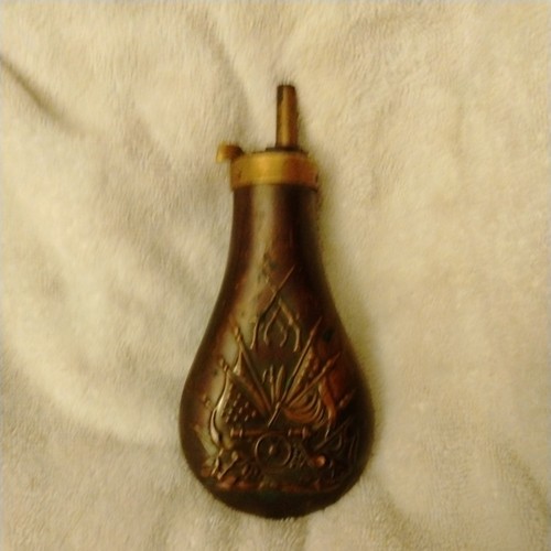 VTG RARE COPPER BRASS GUN POWDER BOTTLE FLASK,WAR,CANNON,MUSKETS | eBay