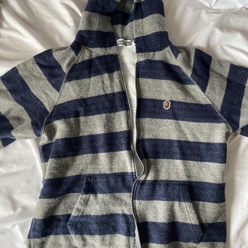 Vintage 2000s Grey & Navy/Blue Bape Hoodie/Jacket Zip Up | eBay