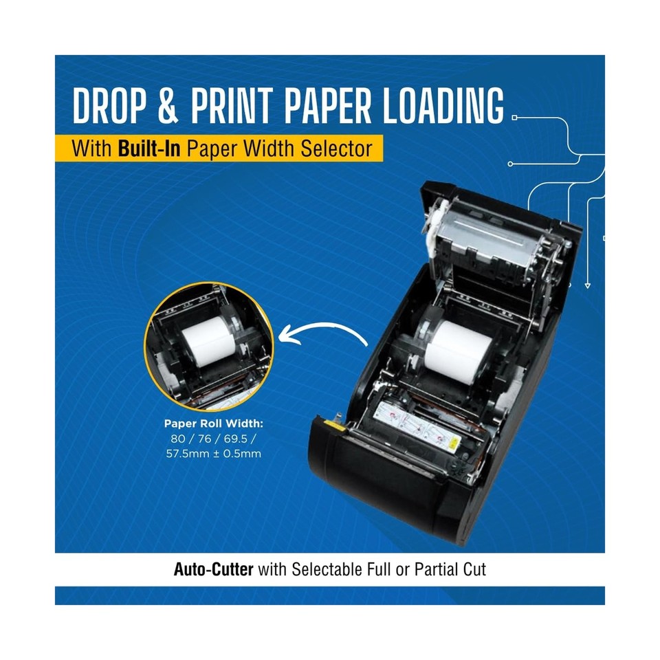 SNBC BTP-M300D Impact USB and Serial Port POS Receipt Printer Black ...