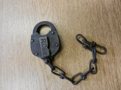 Antique R. Co. Railroad Pad Lock 3 1/2" x 2 1/4" Used No Key Just The ...