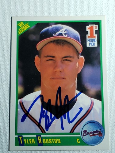1990 Score Tyler Houston RC Auto, Autograph Card Atlanta Braves Signed ...