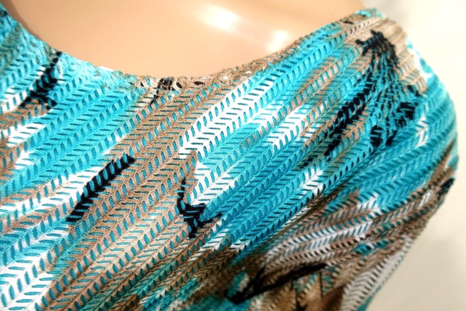 Southern Lady Women Plus Size 1x 2x 3x Turquoise Black Lined Mesh Top ...