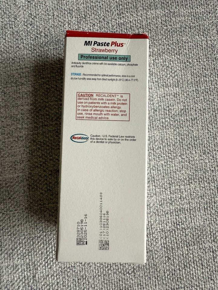 GC MI PASTE PLUS STRAWBERRY TOPICAL TOOTH CREAM WITH RECALDENT 1 TUBE ...