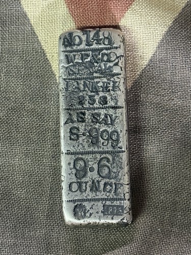 DARED 1876 WELLS FARGO & CO. 9.6 OUNCES OF .999 FINE SILVER BAR INGOT ...