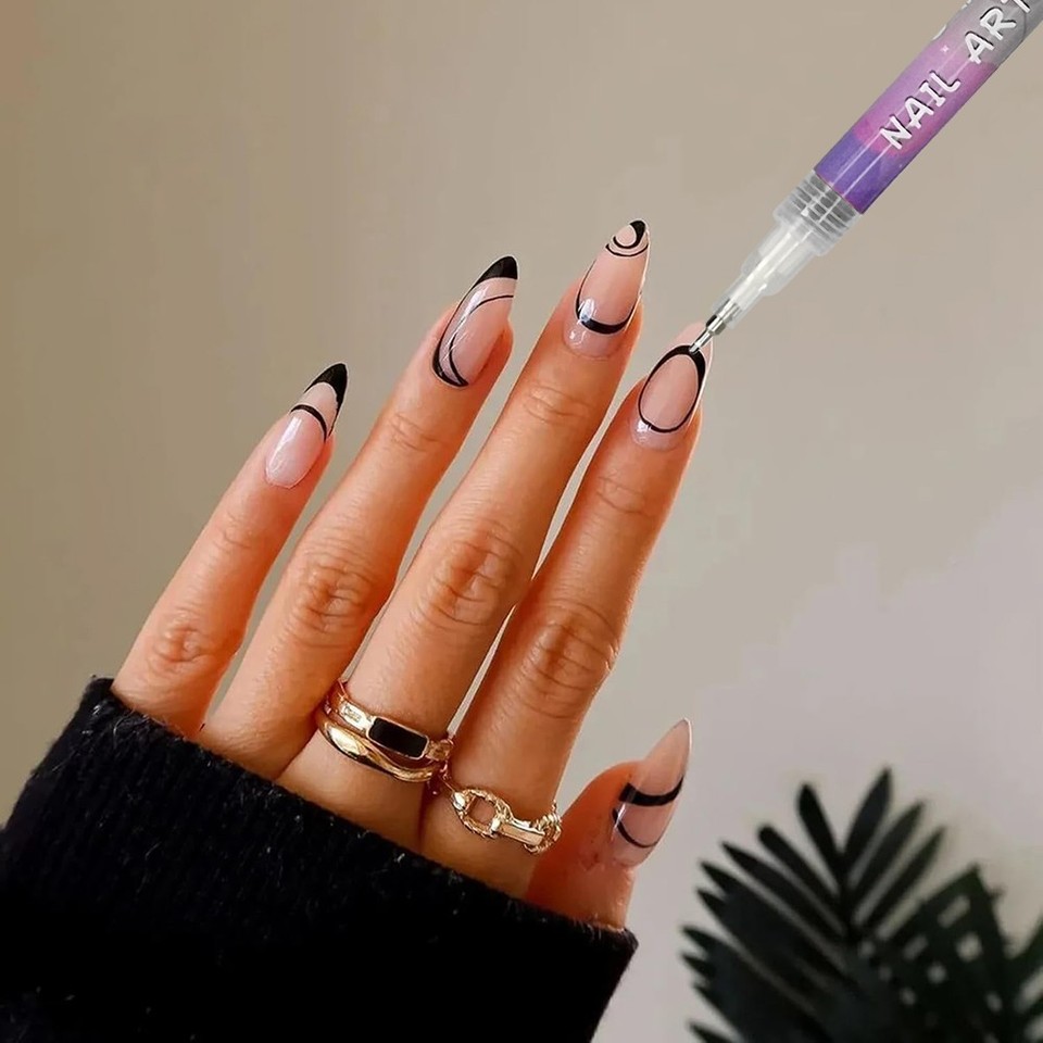 12 Colors Nail Art Drawing Pens Set, Nail Art Markers Polish Pen for 3D ...