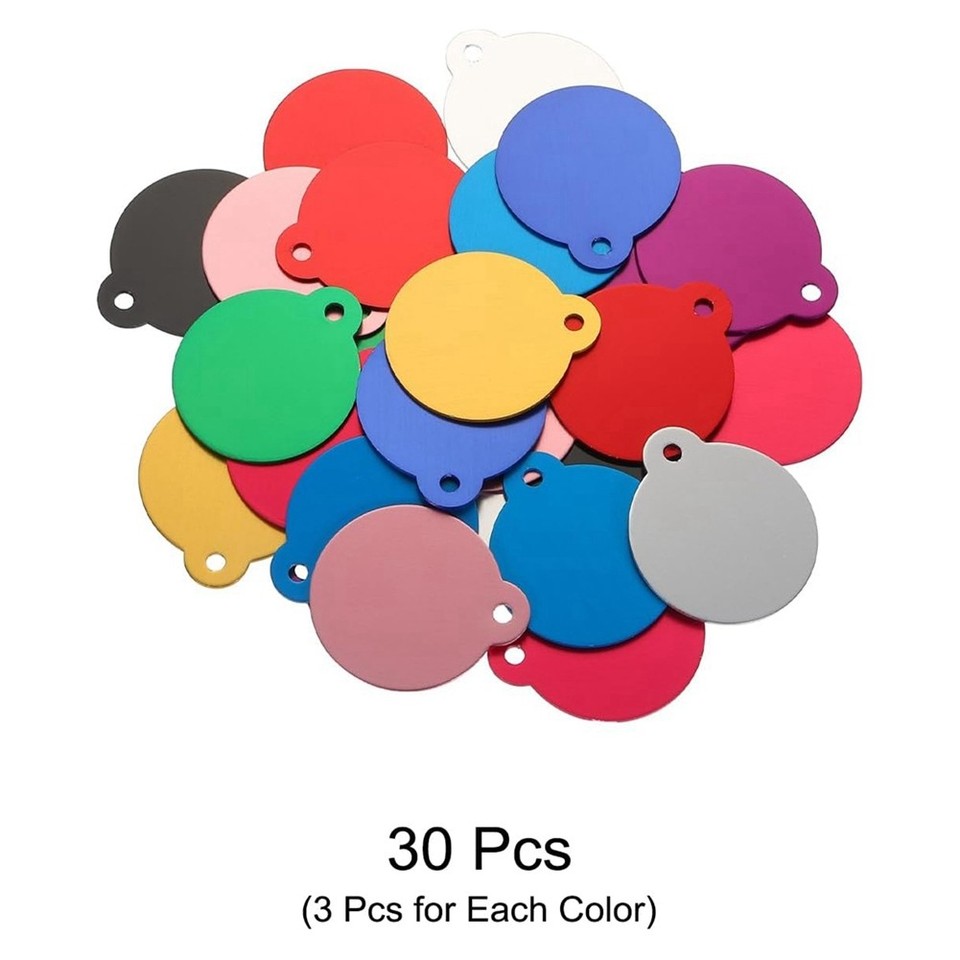 30PCS Round Engraving Blanks Tags, Stamping Blank Tags, Dog ID Tag ...