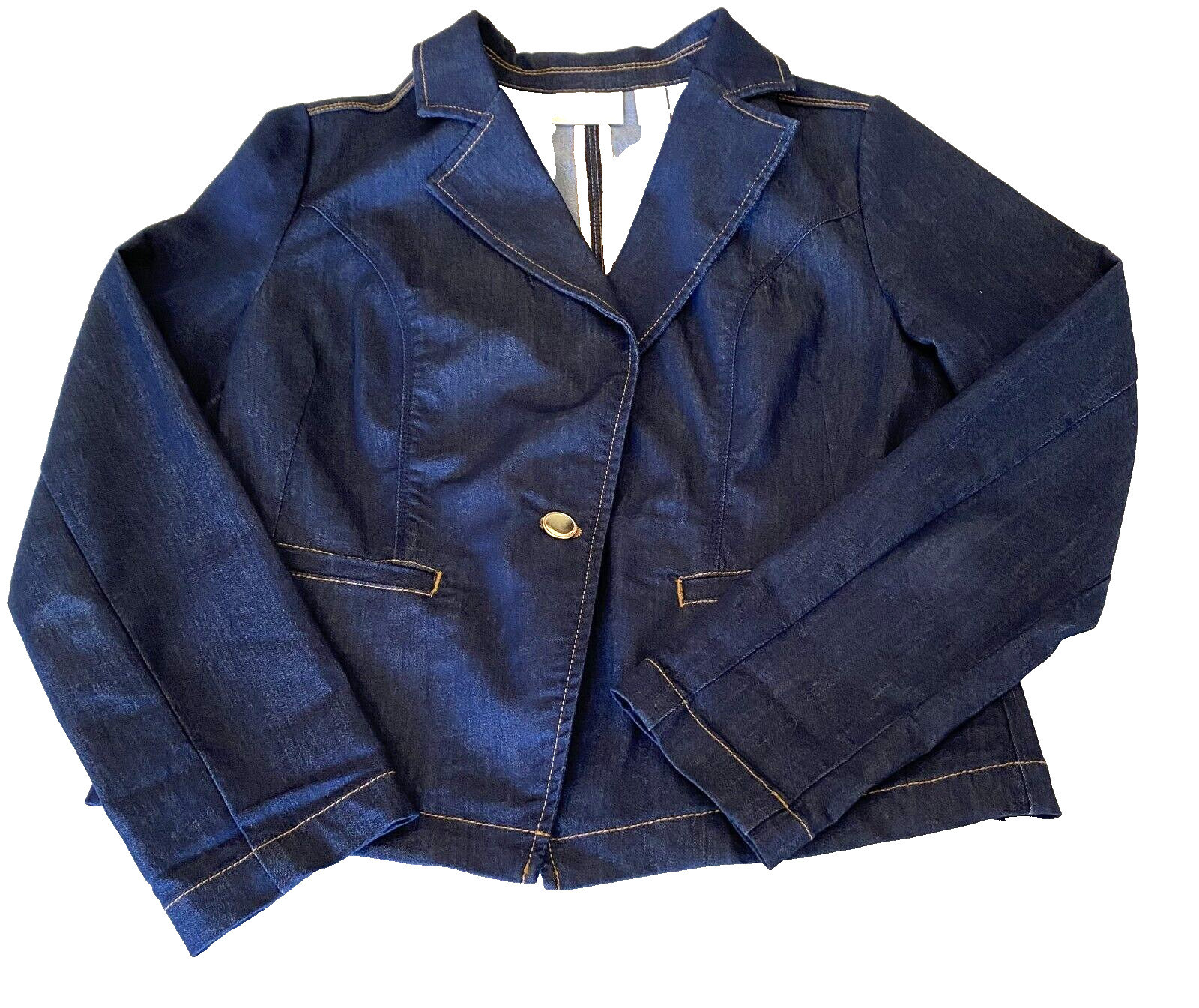 Chico’s Denim Stretch Jacket Blazer Classic - Size 0 … - Gem