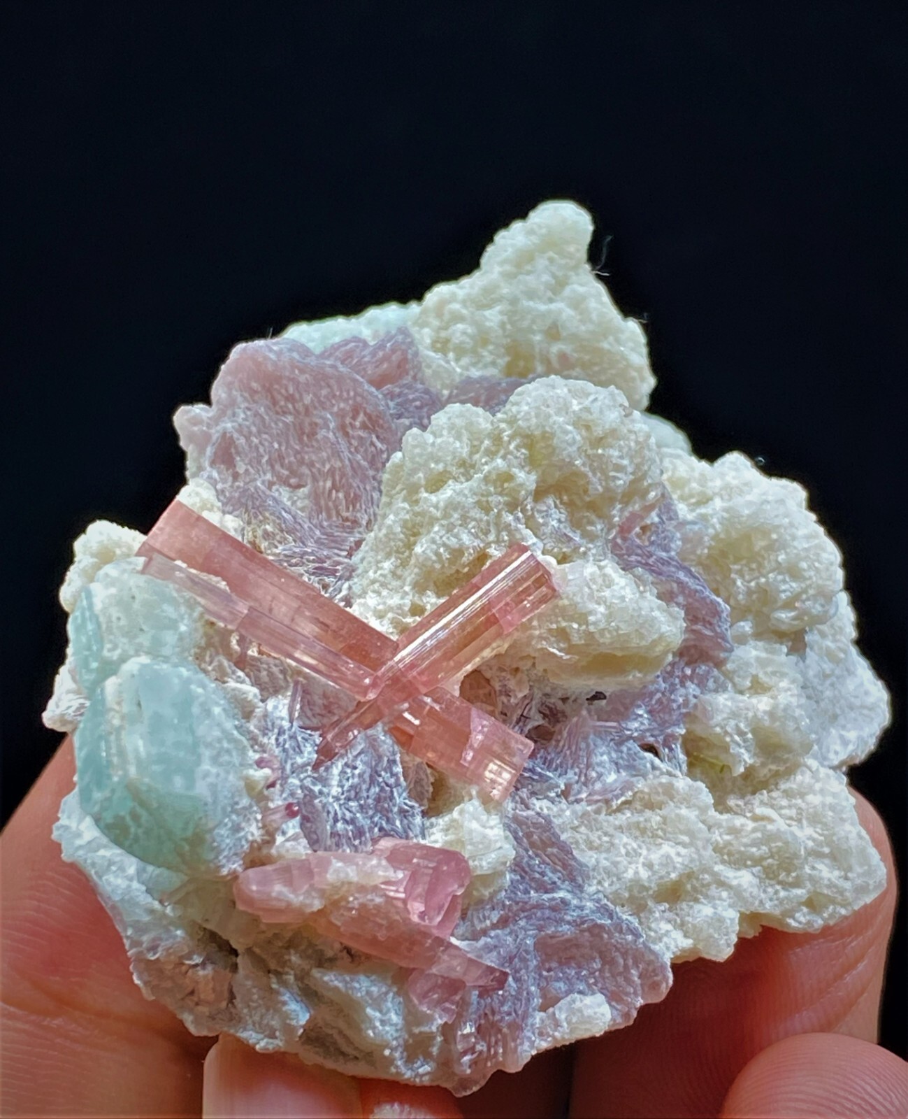 Mesmerising Pink TOURMALINE With Rare Green ALBITE with LEPIDOLITE and ...