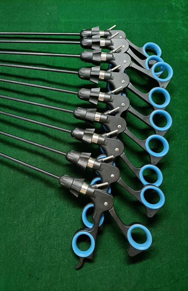 9pc Laparoscopic Curved Scissor 5mmx330mm Endoscopy Reusable Surgical ...