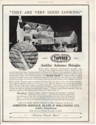 Vintage Print advertisement ad 1926 Ambler Asbestos Shingles Very Good ...
