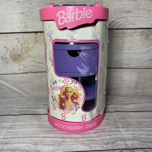 Vintage 90s Barbie Accessory Case 1991 Drawers Snaps Skipper Ken Pink ...