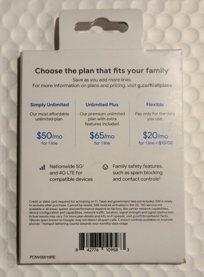 Google Fi Wireless US SIM Card Kit, TMobile AT&T Samsung Net10 ...